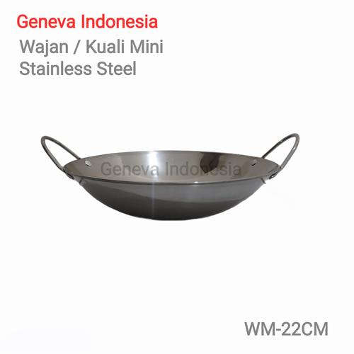Jual Wajan Kuali Mini Penggorengan Stainless Tebal 22/24/26/28cm - 22cm ...