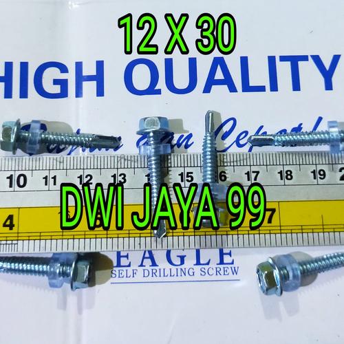 Jual sds 12x30 mm self drilling screw baut roofing bajaringan galvalum ...