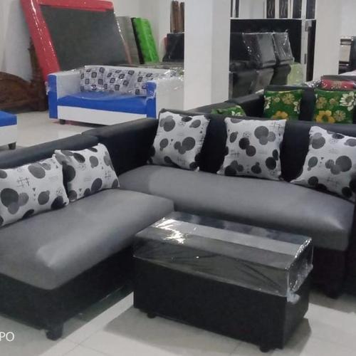 Jual sofa L minimalis ( abu hitam ) - Kota Bekasi - rendyshopt | Tokopedia