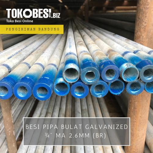 Jual Besi Pipa Bulat Galvanized ¾"ma tebal 2.6mm (br) - Kota Bandung - Teguh tokobesi | Tokopedia