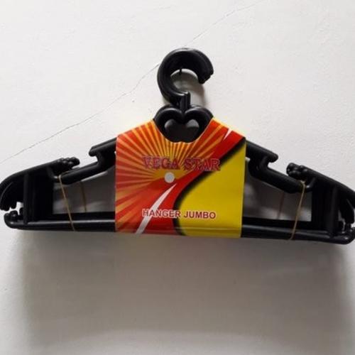Jual Hanger Plastik Bulat Hitam Baju Dewasa /Gantungan Baju Isi 12 ...