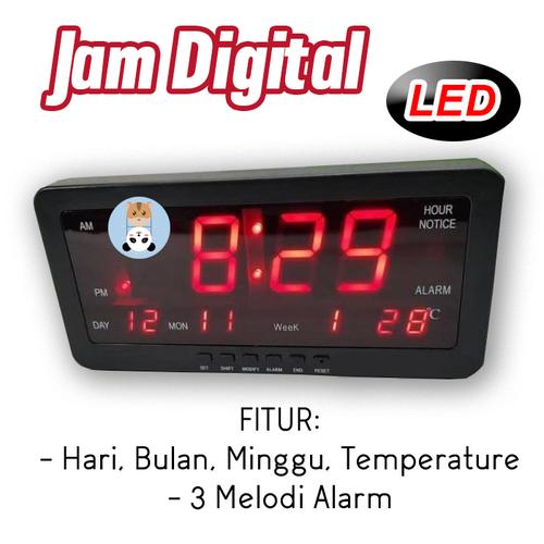 Jual Jam Meja Digital Jam Dinding Alarm LED 1008 Merah Digital Clock ...