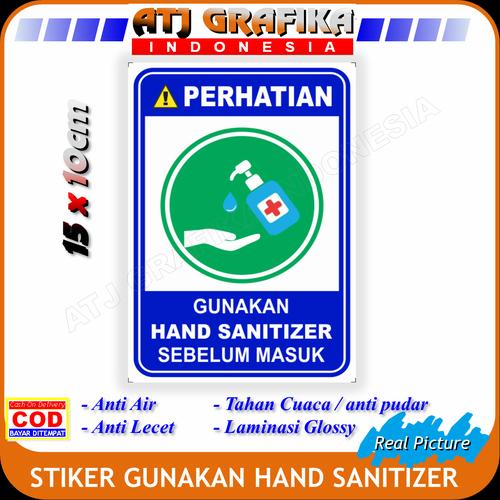 Promo stiker gunakan hand sanitizer Sticker cuci tangan protocol ...