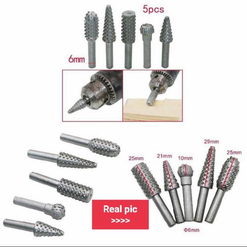 Jual Rotary Wood Grinding 5 Set - Mata Bor Gerinda Ukir Kikir Kayu Set ...