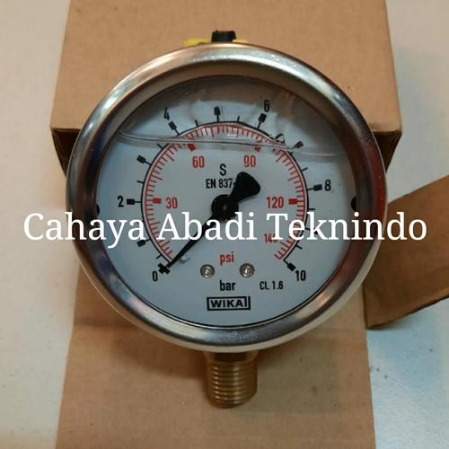 Jual Pressure gauge Wika 10 bar 2 1/2"inch Pressure gauge Raket SS brass - Jakarta Barat ...