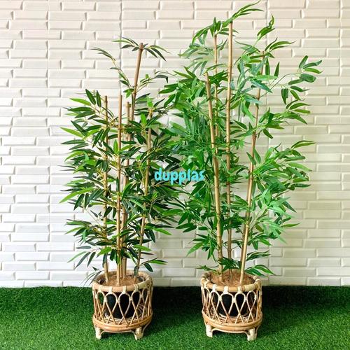Jual Pohon Daun Bambu Latex Standing Cover Rotan Pot Dasar Plastik ...