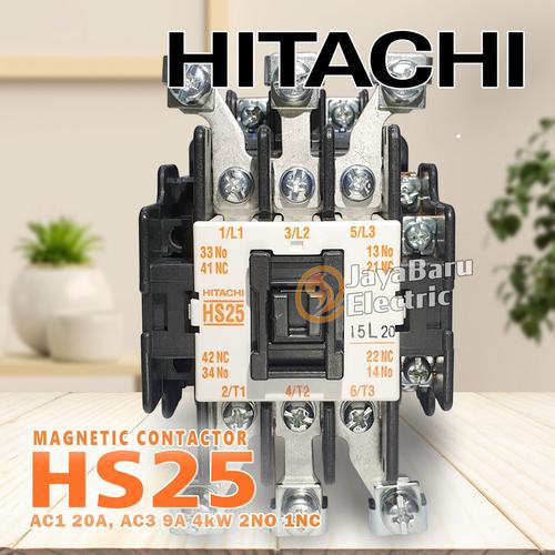 Jual Contactor Kontaktor HITACHI HS25 110V 220V 380V - 380V, 1a1b (1NO ...