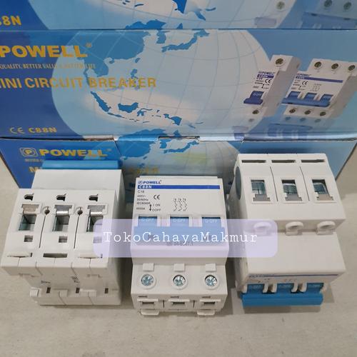 Jual MCB Stut 3P 3Phase Powell 16A,20A,25A,32A,40A,50A,63A SNI ORIGINAL - 40A - Kota Medan ...
