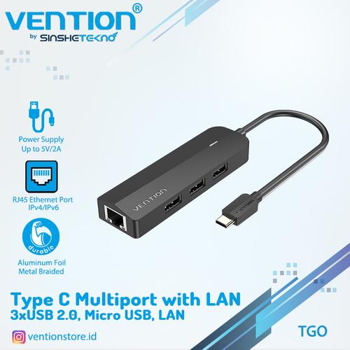 Promo VENTION USB Type C to LAN with Micro USB Power Supply - USB 2.0 ...