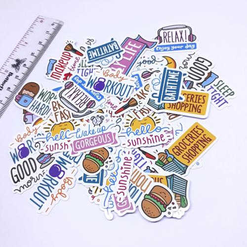 Jual 39 sticker stiker daily routine aktivitas harian scrapbook DIY ...