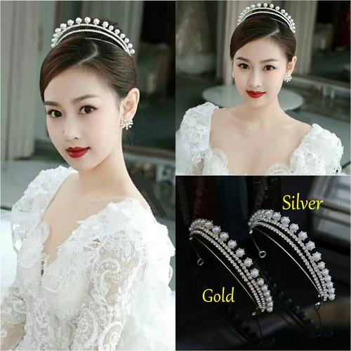 Jual CR0791 - Mahkota Pengantin / Tiara Wedding / Bridal Crown Mutiara ...