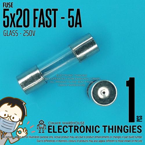 Jual 20x5mm 250V 5A FAST BLOW MINI GLASS FUSE SEKRING KACA - Kota ...