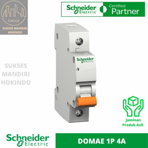 Jual MCB 1p 4a 1 Phase 4 Ampere Original SNI Schneider DOMAE 1Pas 4Amper - Jakarta Pusat ...
