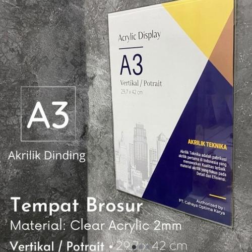Jual Tempat Brosur Tempel / sign Acrylic Tempel A3 - Landscape ...