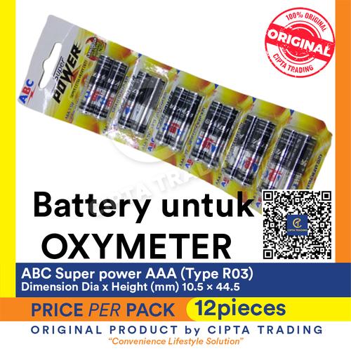 Promo Battery - ABC - ABC Super power AAA (12 pieces) Baterai Oxymeter ...