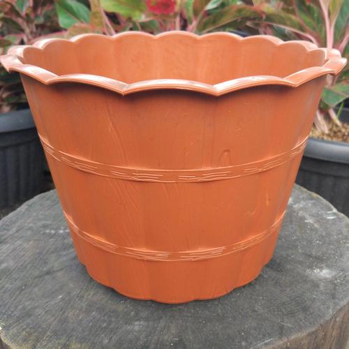 Jual Pot Bunga Motif Kayu uk 25cm warna hijau putih hitam coklat ...