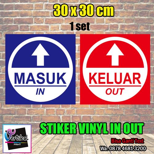 Jual Stiker Vinyl Keluar Masuk in out sticker cm Highrest 1 Set - 36x36 ...