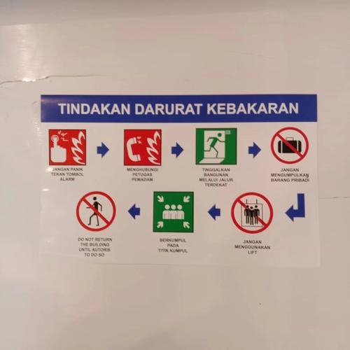 Jual sign stiker tindakan darurat kebakaran / sticker darurat kebakaran ...