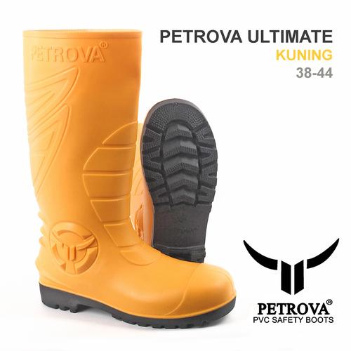 Jual Sepatu Petrova Boots Ultimate Yellow -PVC Steel Toe Cap Anti ...