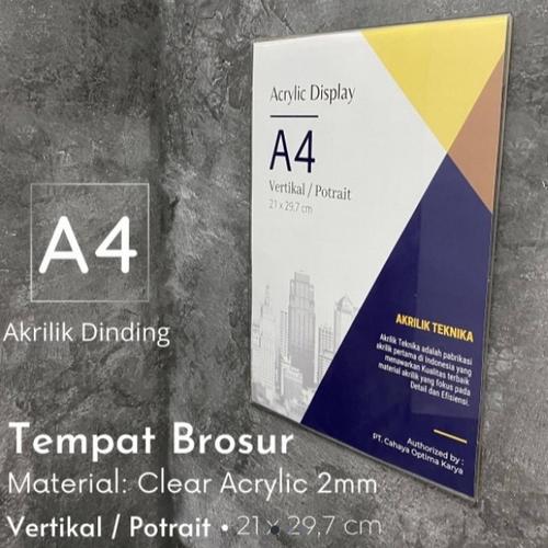 Jual Tempat Brosur Tempel / Acrylic Sign Brosur A4 - Landscape ...
