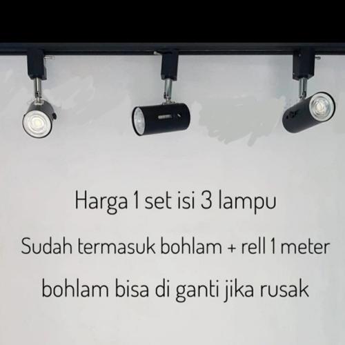 Jual TRACKLAMP ISI 3 LAMPU UKURAN PANJANG 1 METER SPOT LIGHT REL LED ...