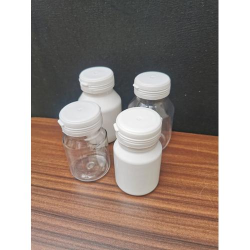 Jual Botol PET plastik BULAT 30 herbal kapsul obat tablet putih kapur ...