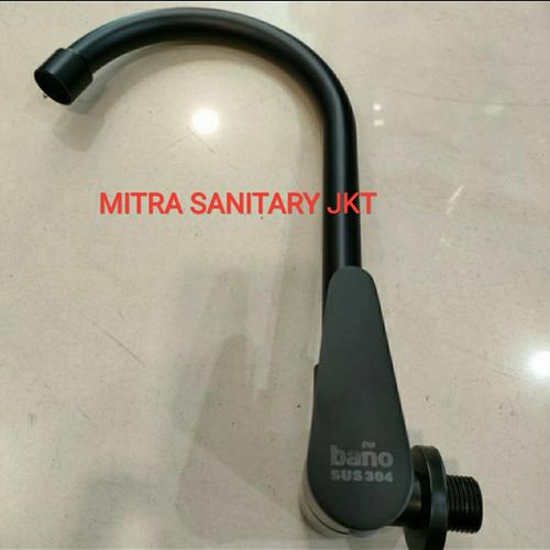 Jual Kran sink bano warna hitam dari tembok /Kran cuci stainless hitam ...