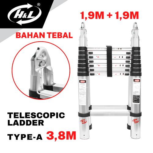 Jual Tangga Teleskopik Double Tipe A 3,8 Meter Telescopic Ladder ...