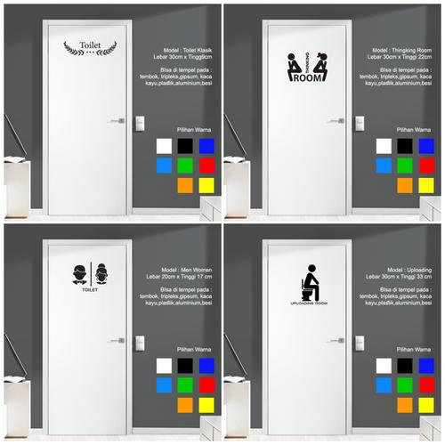 Jual Sticker Stiker Pintu Toilet WC Kamar Mandi Bathroom Unik Lucu ...