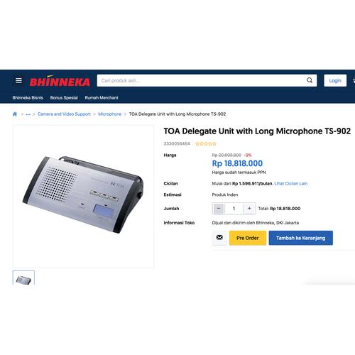 Jual toa TS-902, toa Delegate Unit with Long Microphone toa ts-902 japan - Kota Bekasi - Ud ...