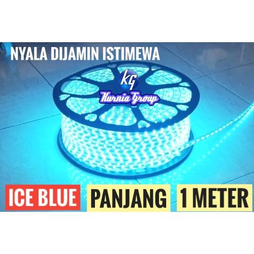 Jual Lampu Led Strip ICE BLUE 1Meter AC 220V BIRU ES Stripled Selang ...