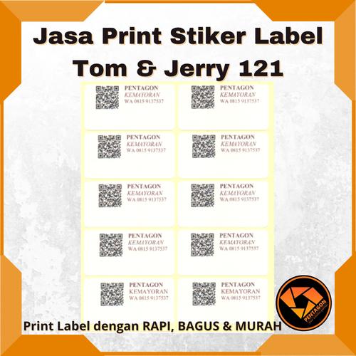 Jual CETAK / PRINT LABEL STIKER TOM JERRY 121 - Jakarta Pusat - PentagonJakarta | Tokopedia