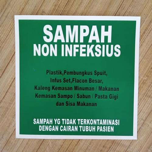Jual sign stiker sampah non infeksius / sticker sampah k3 - 15x15 ...