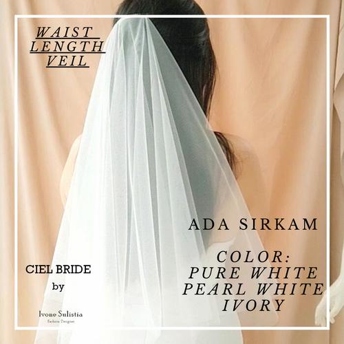 Jual wedding veil kerudung pengantin slayer polos waist length - pure ...