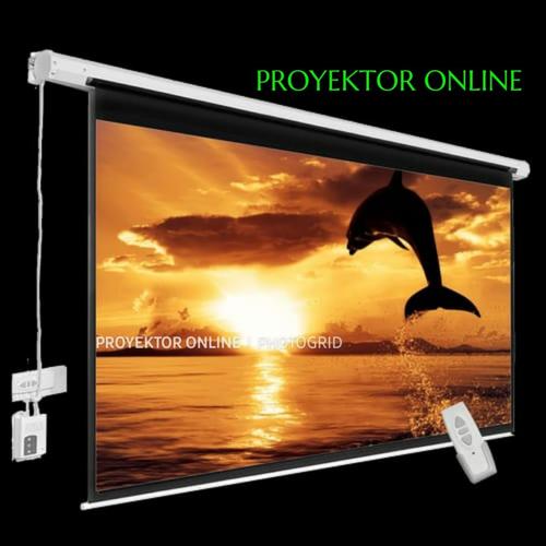 Jual Screen Projector 96" Motorize / Layar Proyektor 96" Otomatis ...