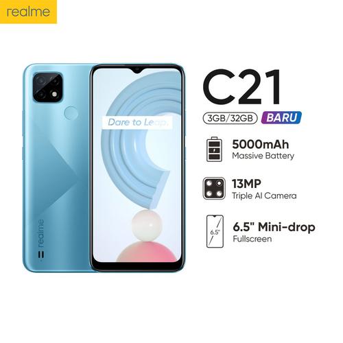 Jual realme C21 3/32GB [5000mAh, 13MP AI Triple Camera, 6.5" Mini-drop ...