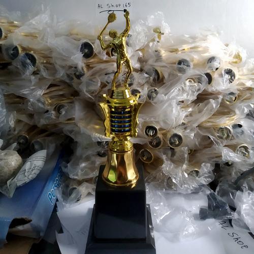 Jual trophy piala bulutangkis satuan pagoda kecil - Biru, JUARA 2 - Kab ...