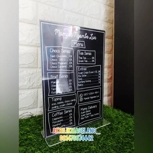 Jual Stand Tempat Papan Menu Restoran Rumah Makan Bahan Akrilik Ukuran ...