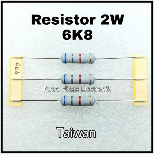 Jual Resistor 6K8 2W Taiwan 6.8K ohm 2Watt 6,8K 2 Watt - Kota Bandung ...