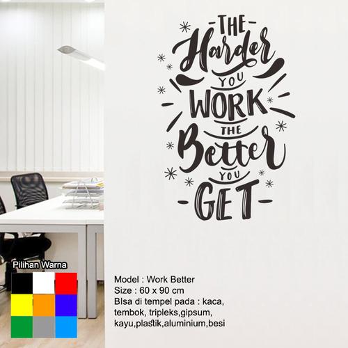 Jual Wall Stiker Kaca Dinding Harder Work Stiker Usaha Kantor Kafe ...
