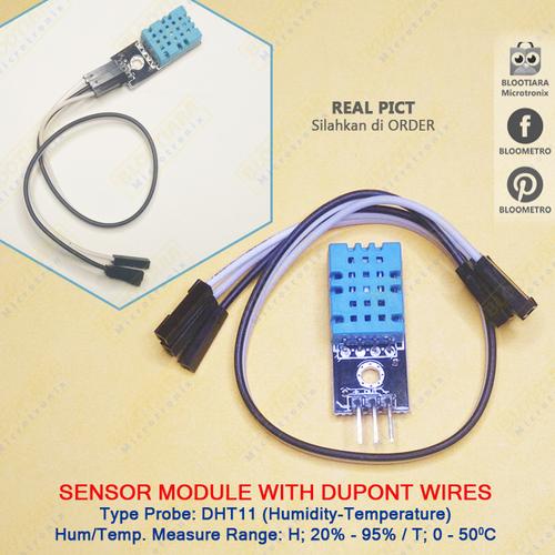 Jual DHT-11 Sensor Digital Kelembaban Udara / Suhu Modul Kabel Probe ...