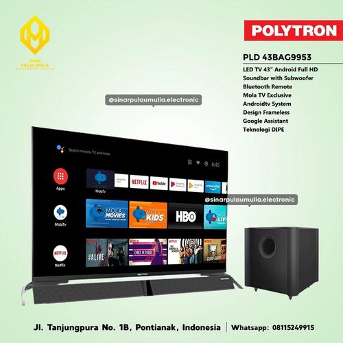 Jual Polytron LED TV 43" Soundbar Android FHD - PLD 43BAG9953 / 43 BAG ...