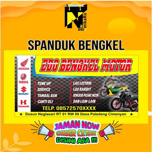 Jual banner spanduk backdrop BENGKEL MOTOR / spanduk BENGKEL ukuran ...