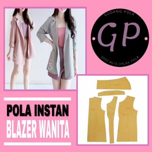 Jual Pola Blazer Wanita - Pola Jiplak Instan Blazer Wanita - Pola Baju Guda - XS, 1 pcs - Kab ...