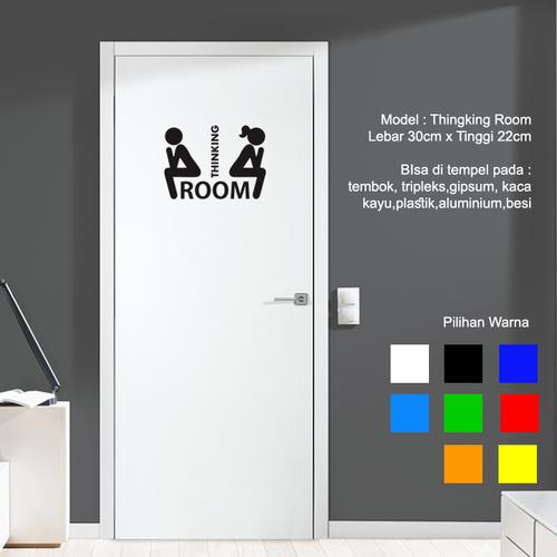 Jual Cutting Sticker Toilet Thinking Room Stiker Pintu Cafe Rumah ...