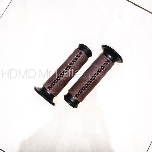 Jual Hand Grip Untuk Motor Custom Kulit Asli Premium - Dark Brown ...