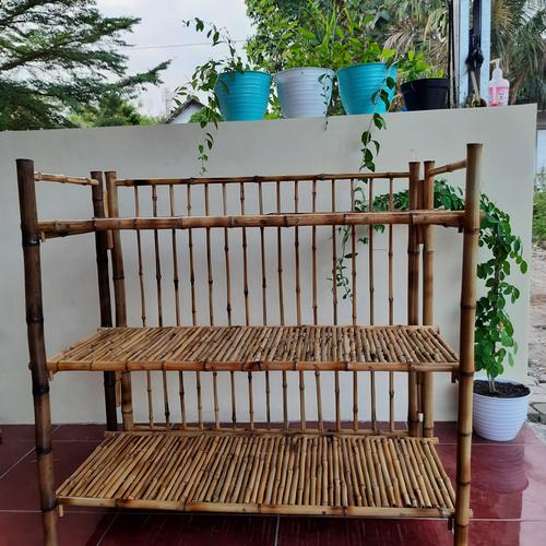 Jual Rak Sepatu/Rak Susun Serbaguna dari Bambu 3 Tingkat by Dayani ...