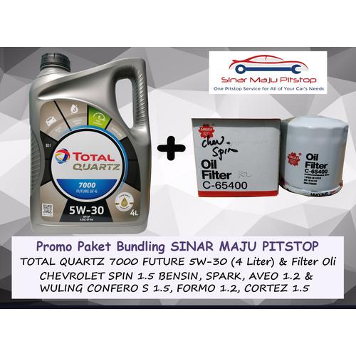 Jual Paket Oli TOTAL QUARTZ 5W-30 & Filter Mobil CHEVROLET SPIN 1.5 ...