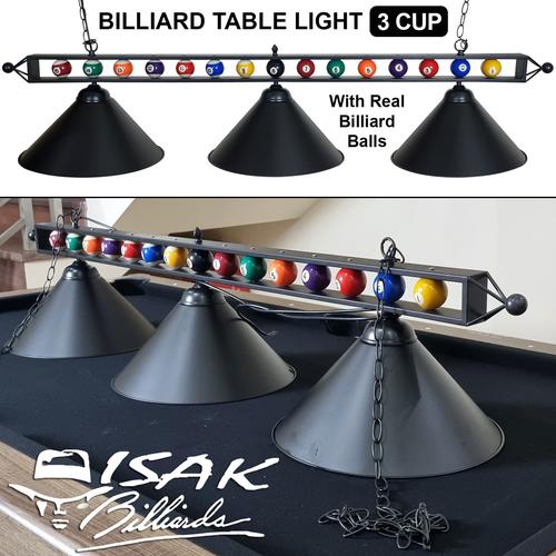 Jual Luxury Billiard Table Light - Real Pool Balls 3 Cup Lampu Meja ...