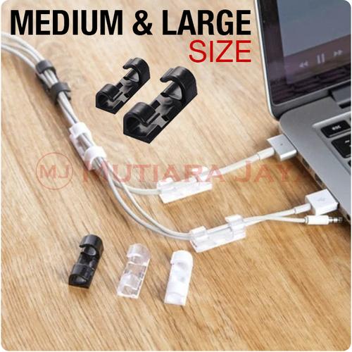 Jual Klip Klem Kabel Organizer Cable Clip Tempel 20 & 16 pcs - Hitam ...